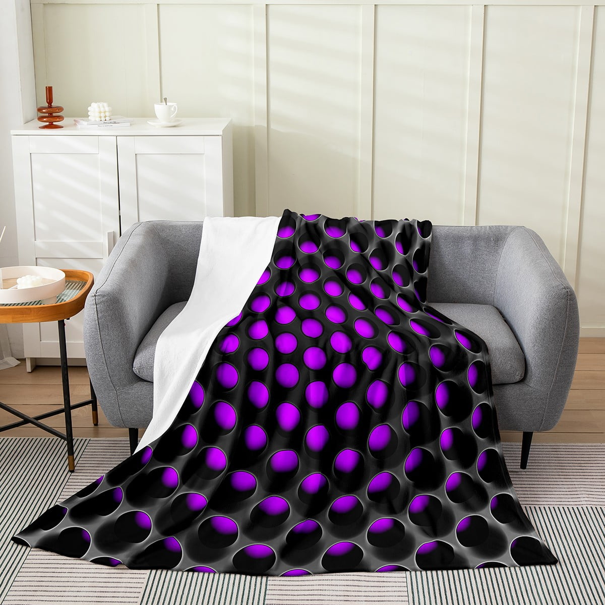 Black Purple Throw Blanket 3D Neon Geometric Blanket 30x40 Inch Teen ...
