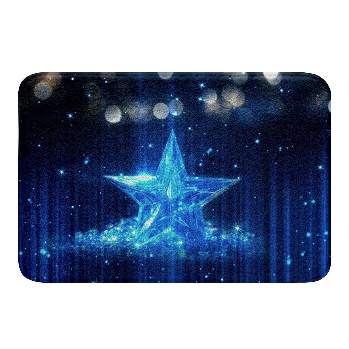 YST Black and Blue Bathroom Rugs Ombre Glitter Bath Rugs 16"x24" Star ...
