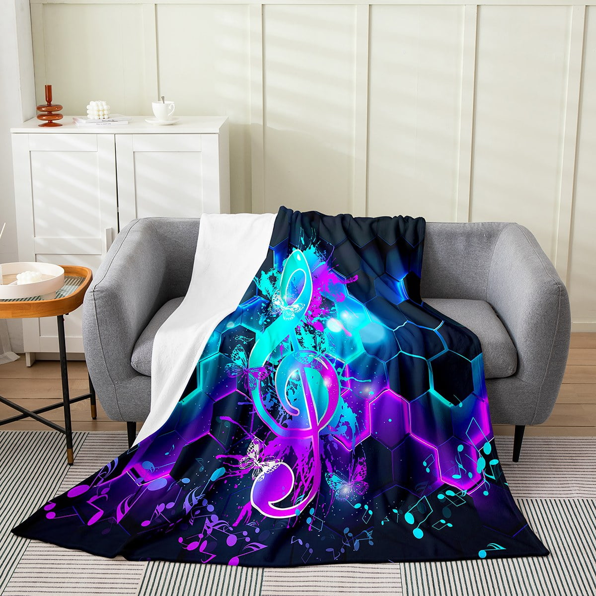 Blanket 40x50 Inch Music Fleece Blanket Music Note Fuzzy Blanket Melody ...