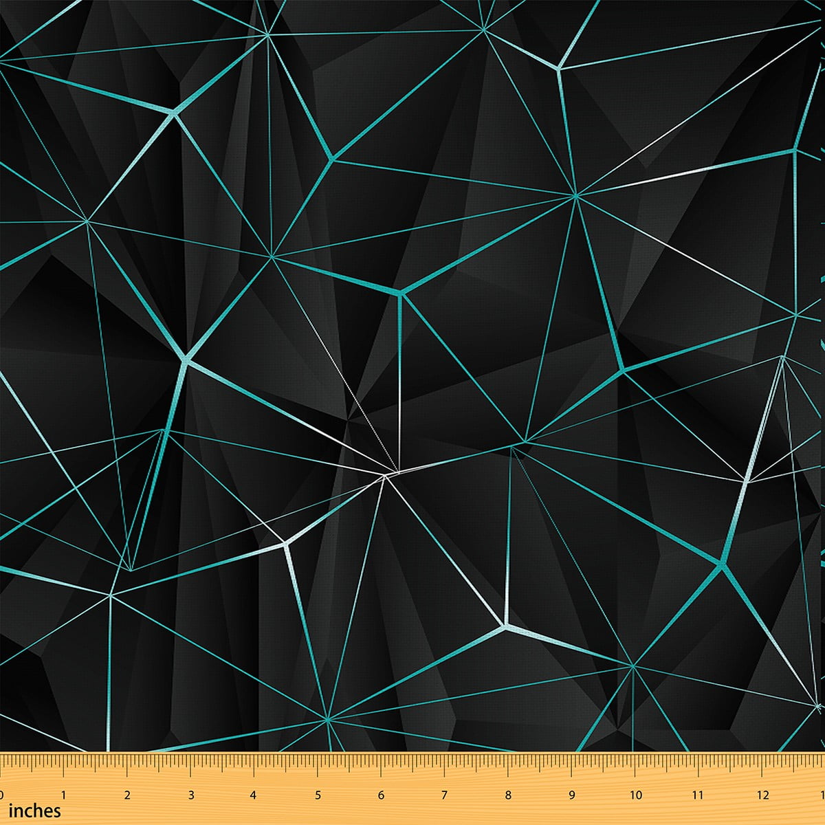 YST Blue Black Fabric by the Yard,Ombre Geometric Decorative Fabric ...