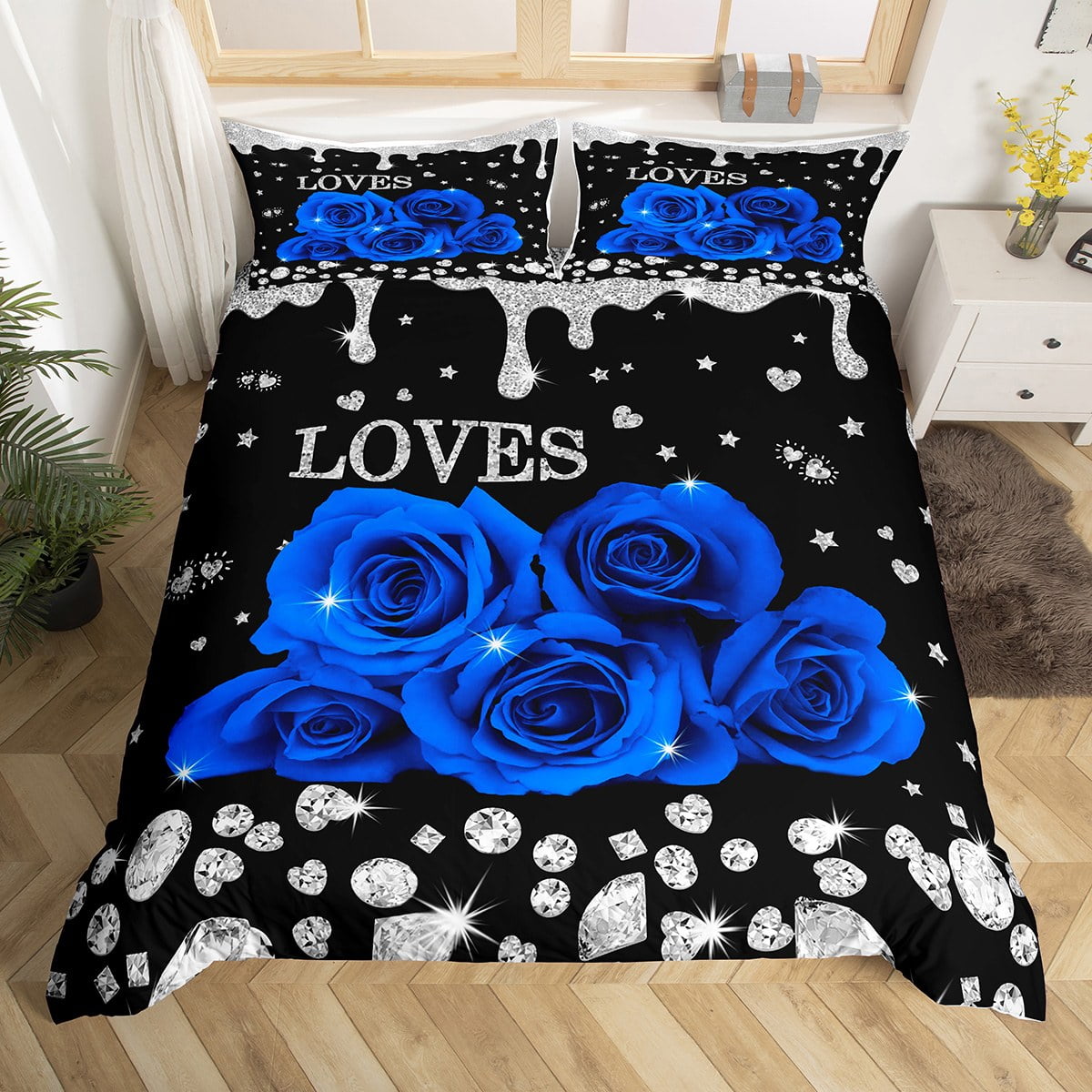 Blue Rose Flower Gifts For Women,Romantic Royal Blue Black Roses ...