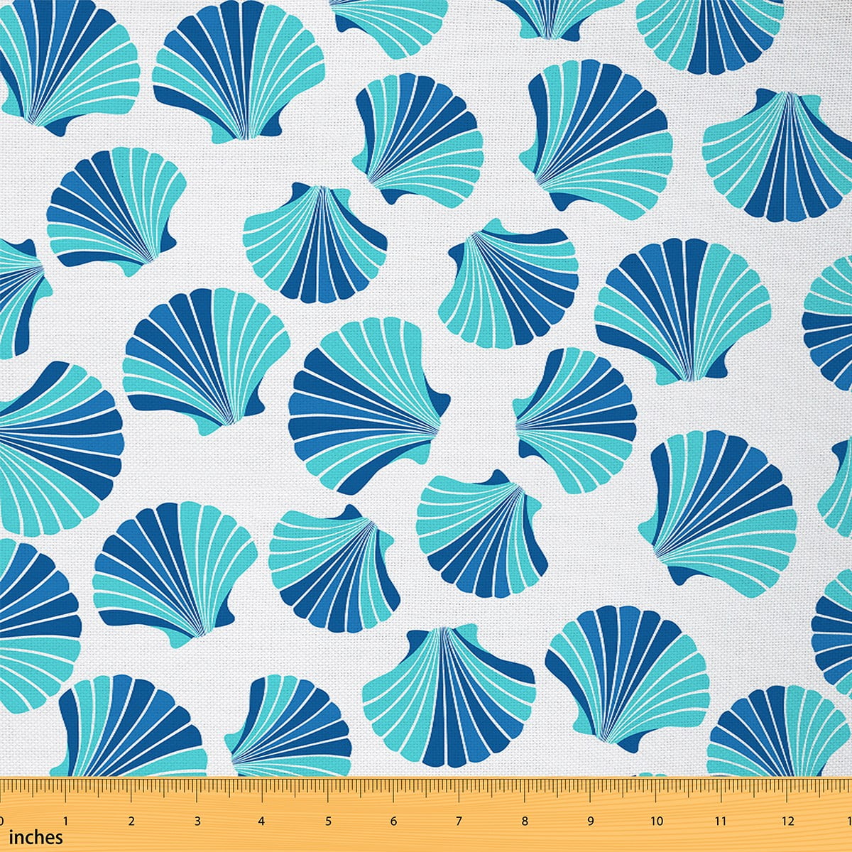 Erosebridal Blue Seashell Fabric By The Yard,Marine Life Sea Upholstery ...