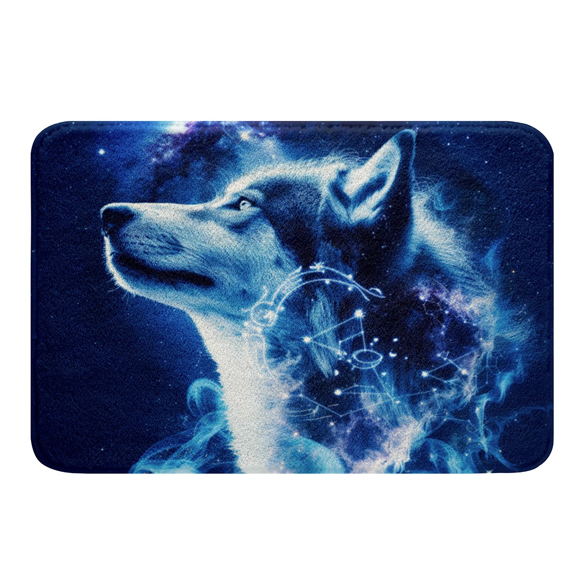 Blue Wolf Bathroom Rugs Adults,Galaxy Constellation Bath Rugs Bathroom ...