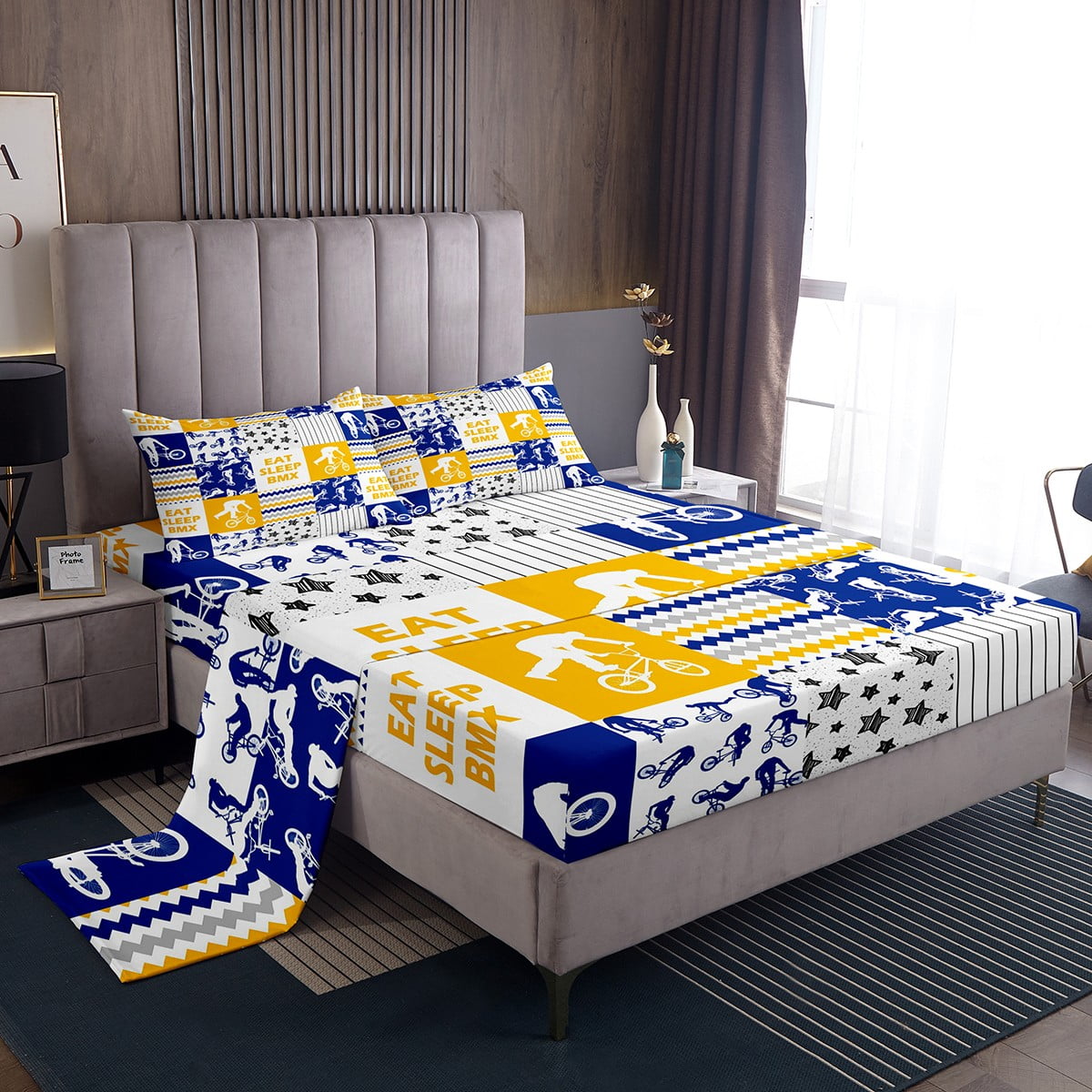Erosebridal Bmx Theme Sheet Set Dirt Bicycle Sheets, Extreme Sports Bed ...