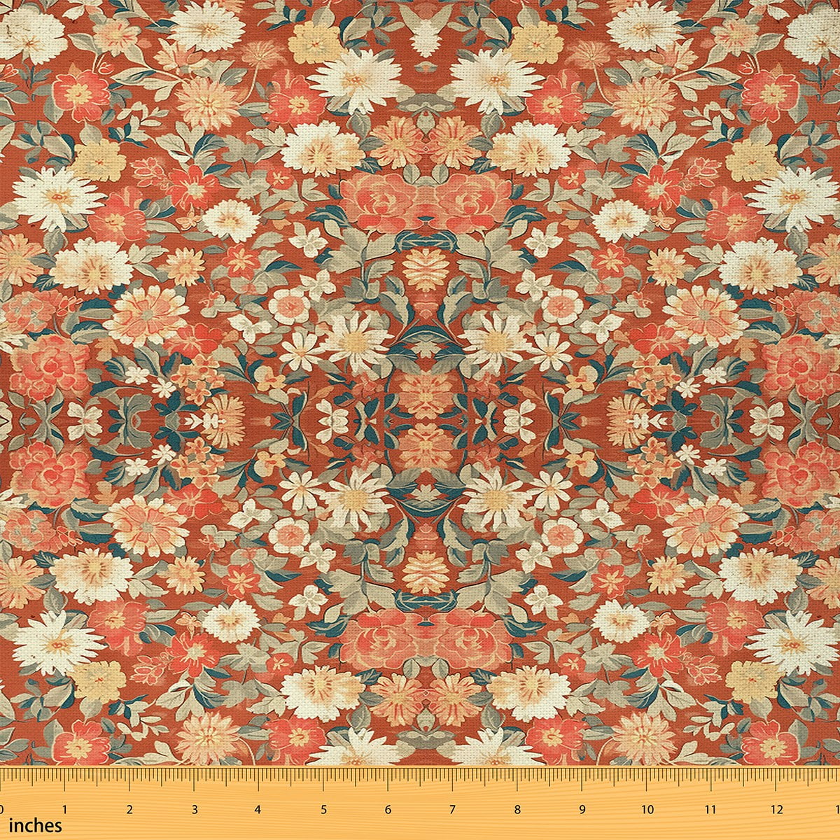 YST Bohemian Flowers Fabric by the Yard,Vintage Groovy Floral ...