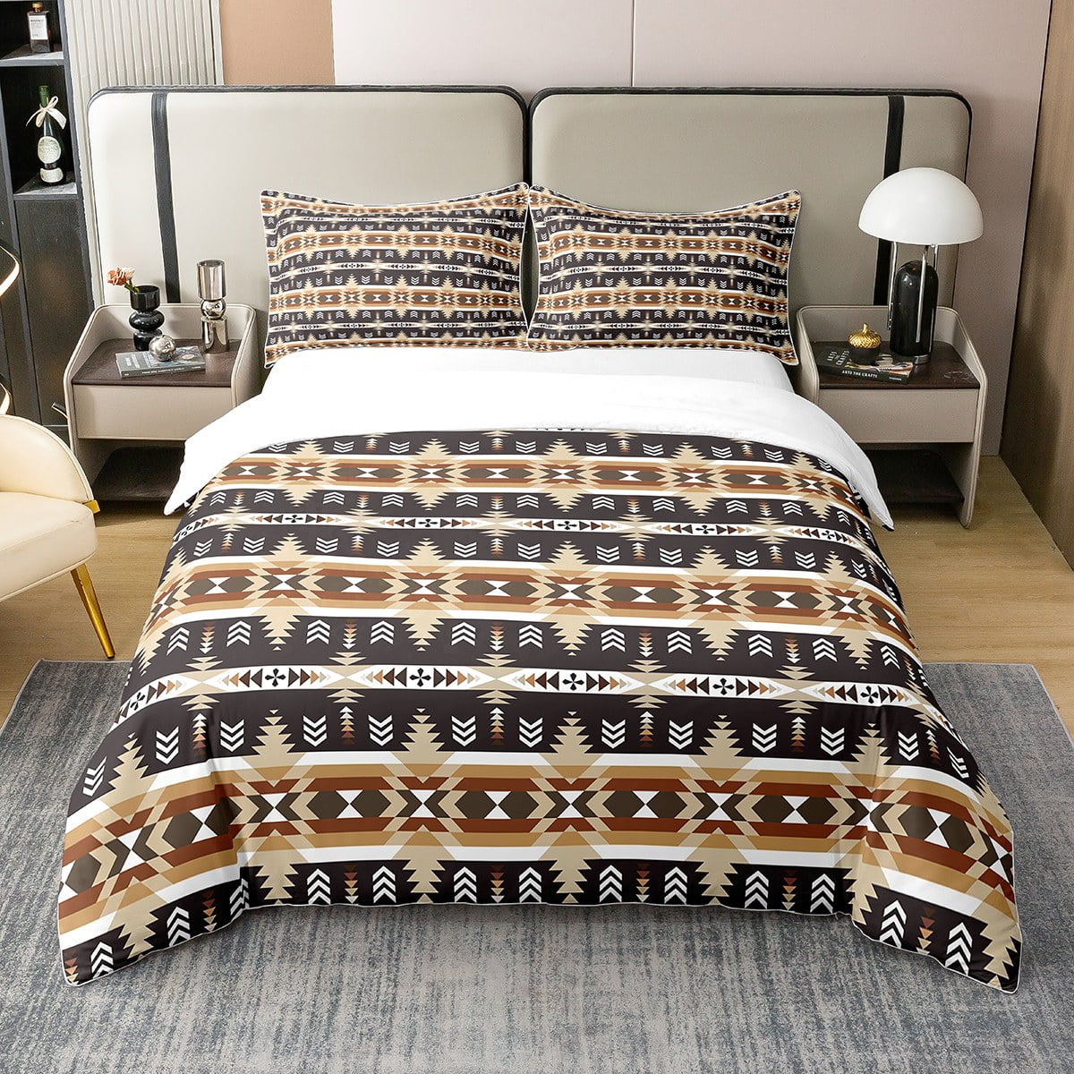 YST Bohemian Geometric 100 Percent Cotton Duvet Cover Queen ...