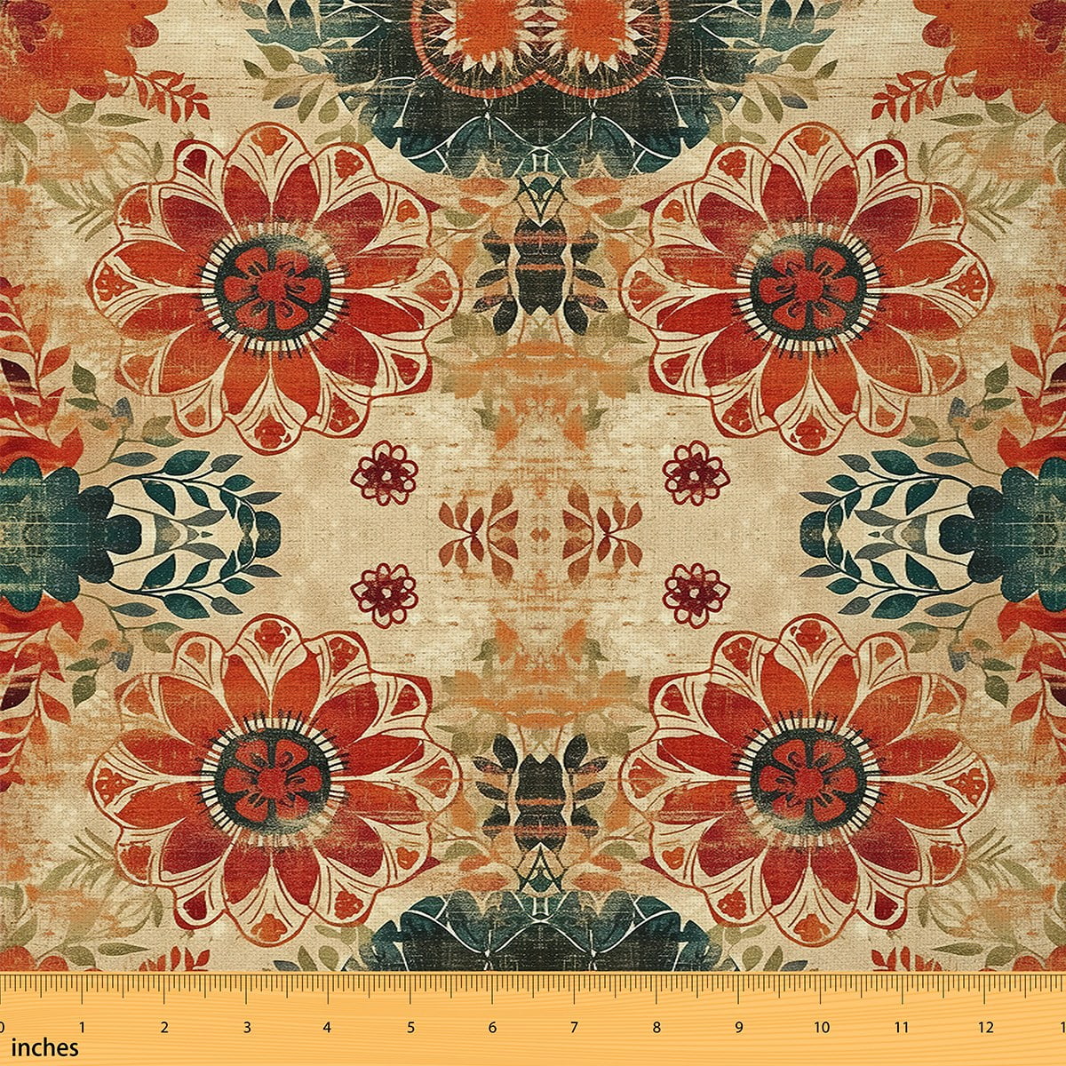 Erosebridal Bohemian Groovy Fabric by the Yard,Vintage Daisy Flowers ...