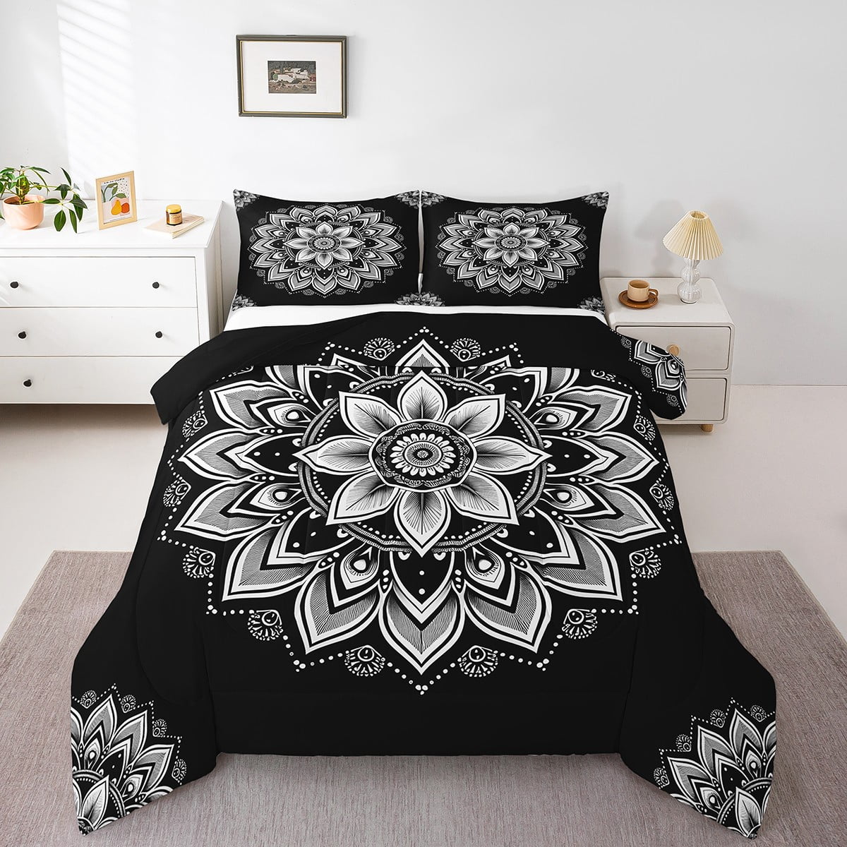 Erosebridal Bohemian Mandala Twin Bedding Sets Aesthetic Floral ...