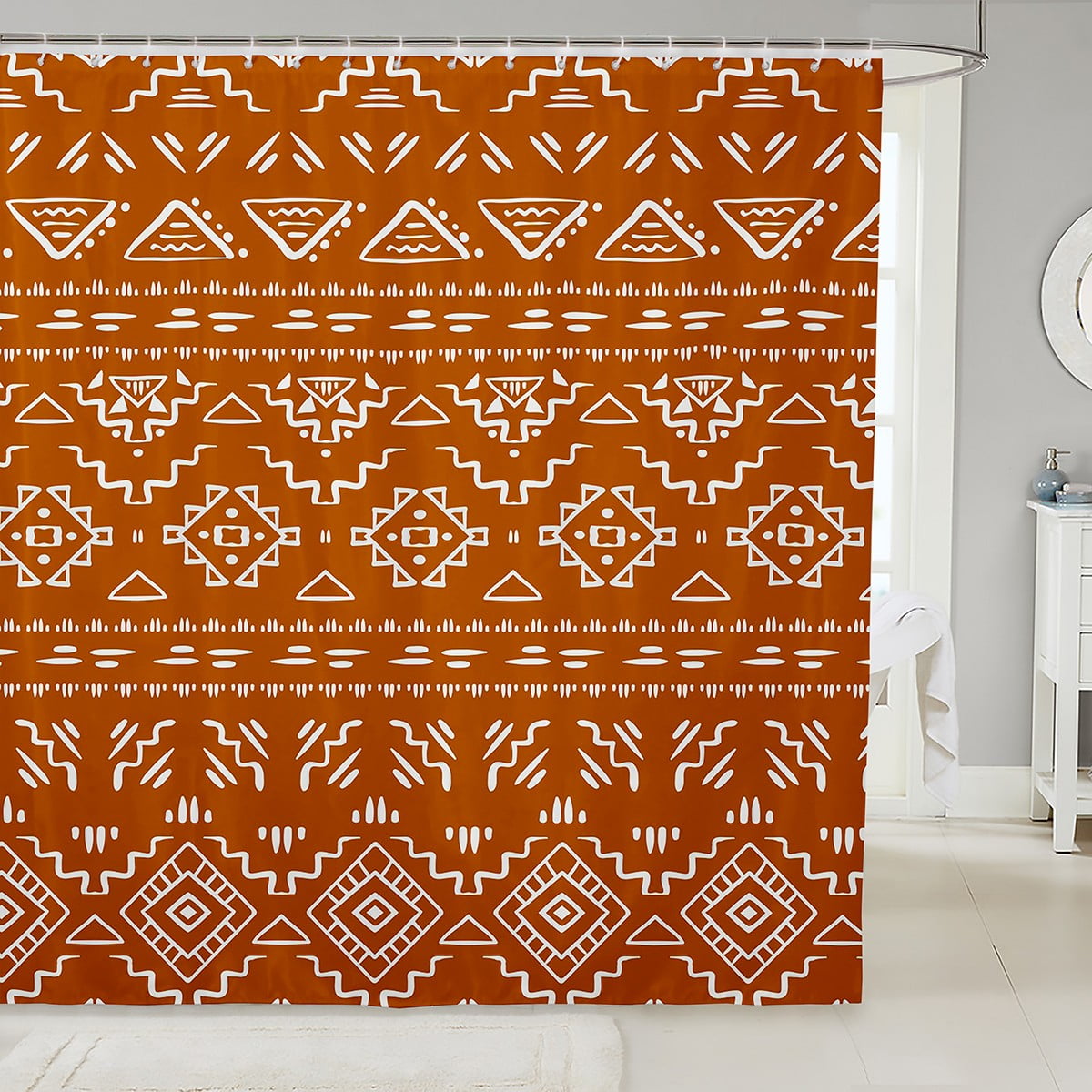 YST Boho Aztec Bathroom Curtain 72"Wx72"L Western Geometric Shower ...