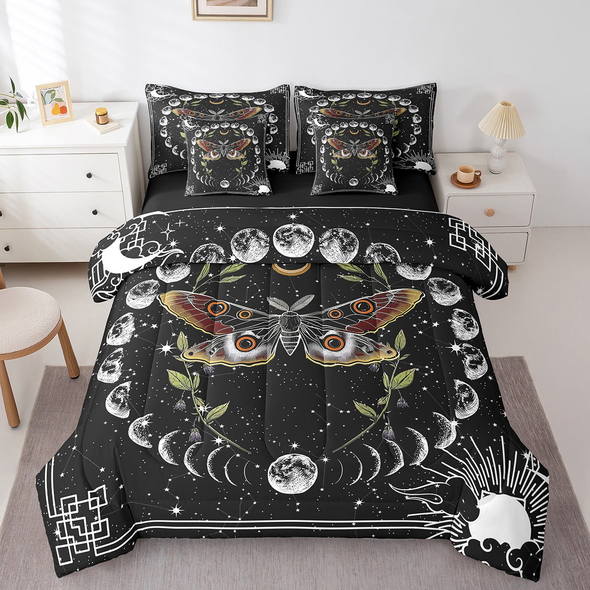 Boho Butterfly Bed in a Bag 7 Pieces Hippie Animal Bedding Set ...