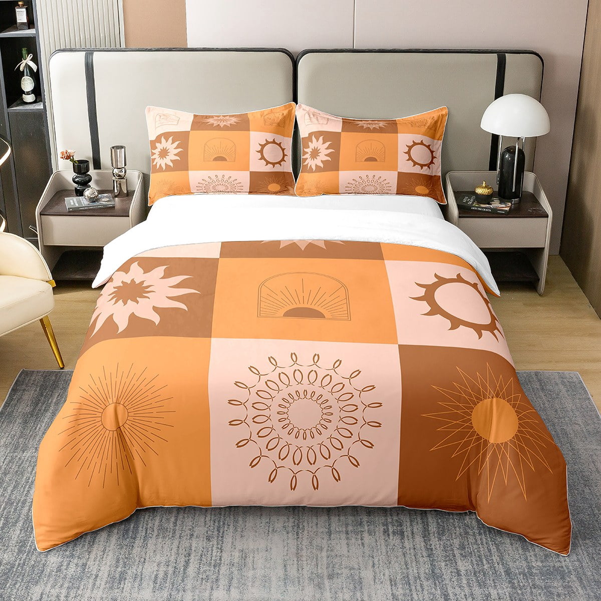 Erosebridal Boho Floral 100% Cotton Bedding Set Full,Bohemian Flowers ...