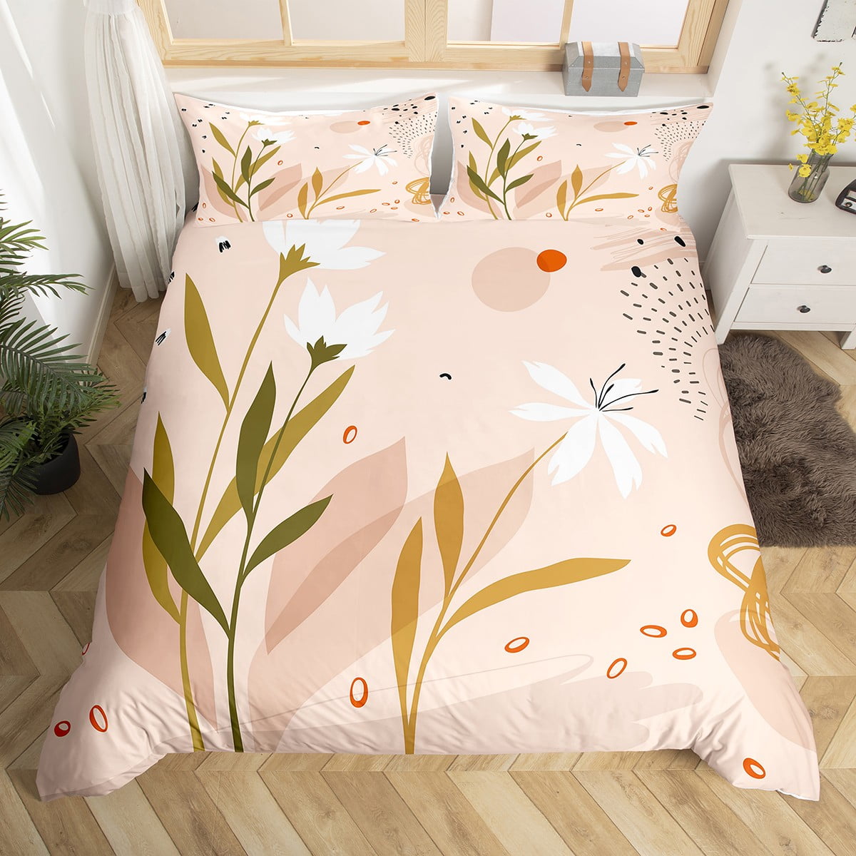 YST Boho Minimalist Duvet Cover Twin Hippie Abstract Art Bedding Set ...