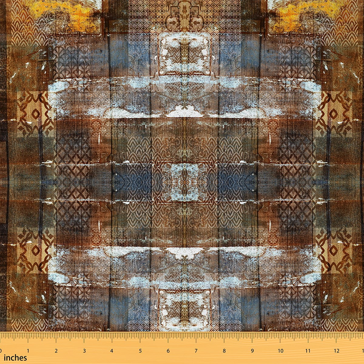 YST Boho Ombre Fabric by the Yard,Vintage Bohemia Decorative Fabric,Farm Wooden Plank Patchwork ...