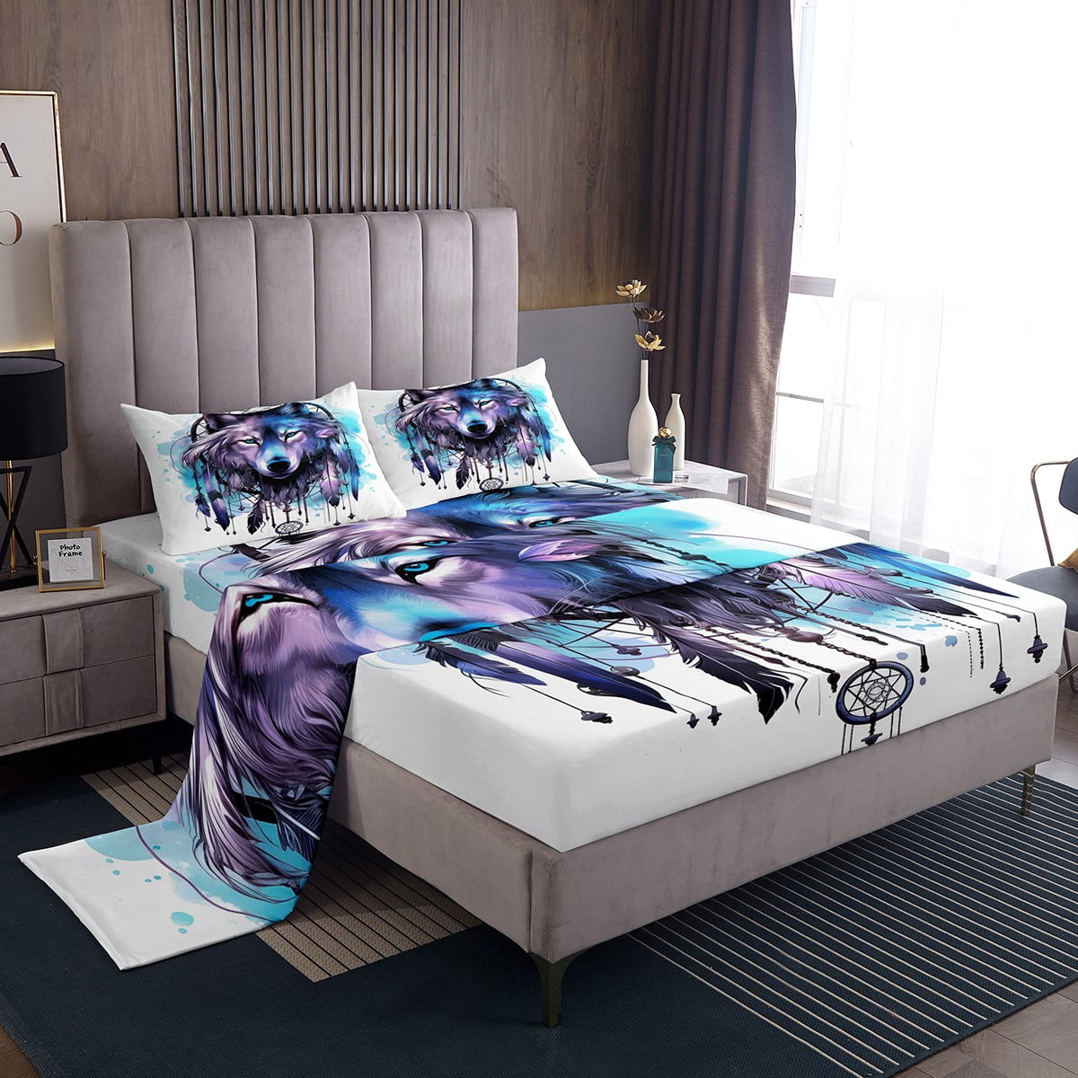 Boho Wolf Full Sheets Dreamcatcher Sheets Set,Dream Catcher Bed Set ...