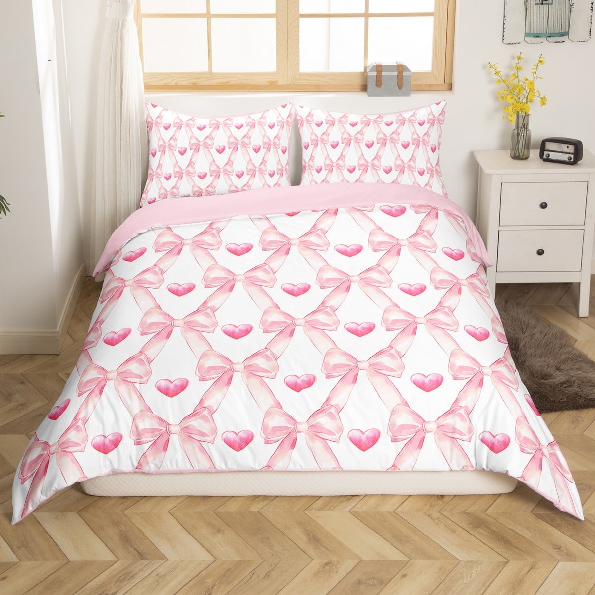 YST Bowknot Bedding Set Queen Size For Kids Girls Teen,Dreamy Princess ...
