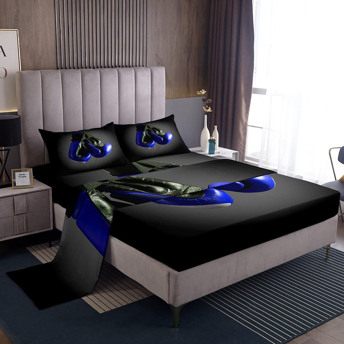 Yst Boxing Glove Sheet Set For Teens Adultboxing Bed Sheets Twinpugilism Game Bedding Set For