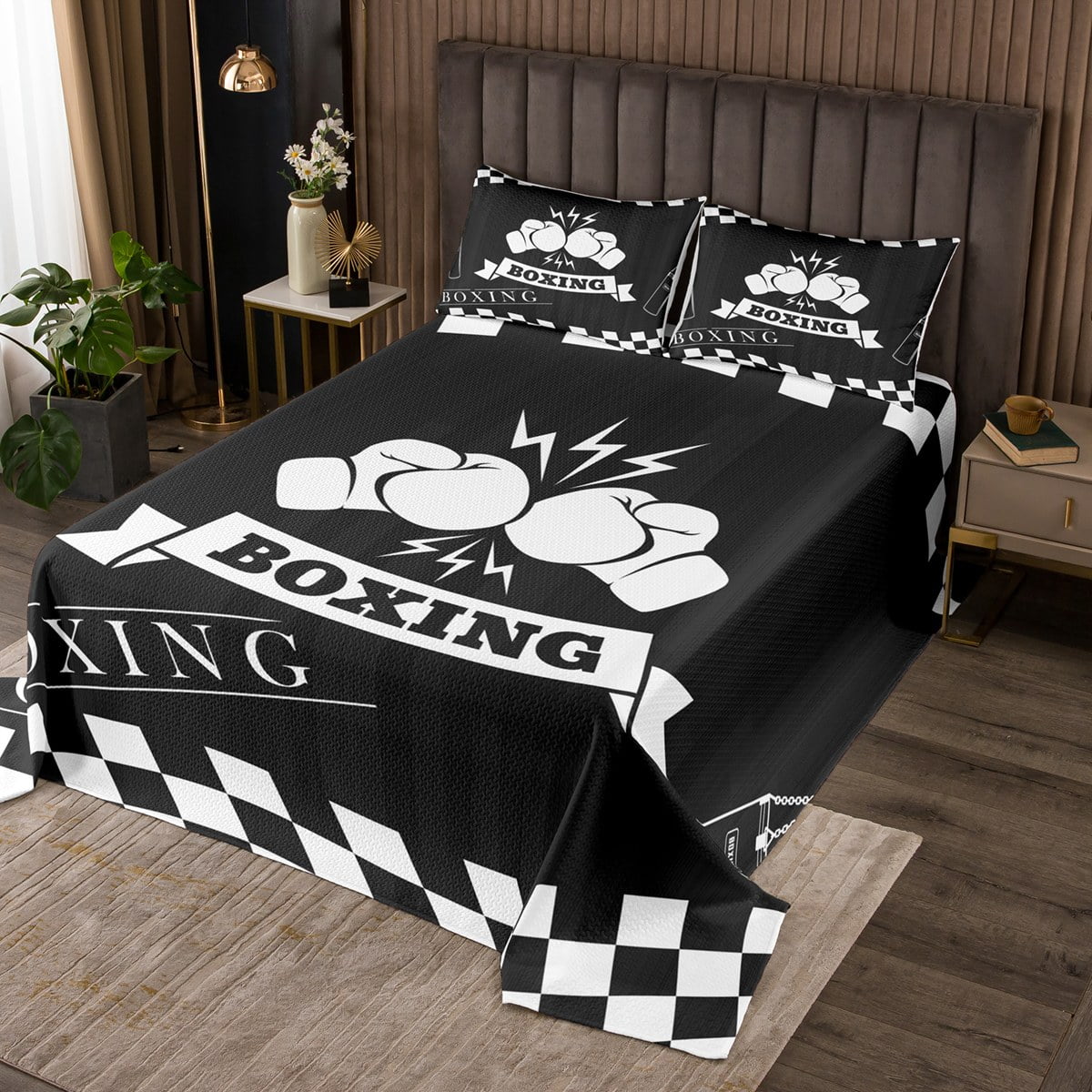 YST Boxing Queen Quilt Set for Kids Teens Adults Pugilism Game Coverlet ...