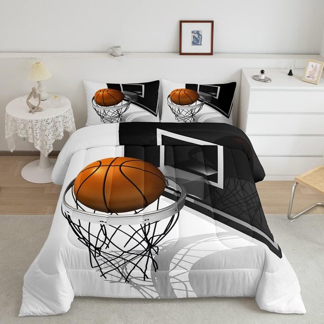 YST Boys 3D Basketball Bedding Comforter Sets Kids Teens Basketball Gaming Bedding Set King ...