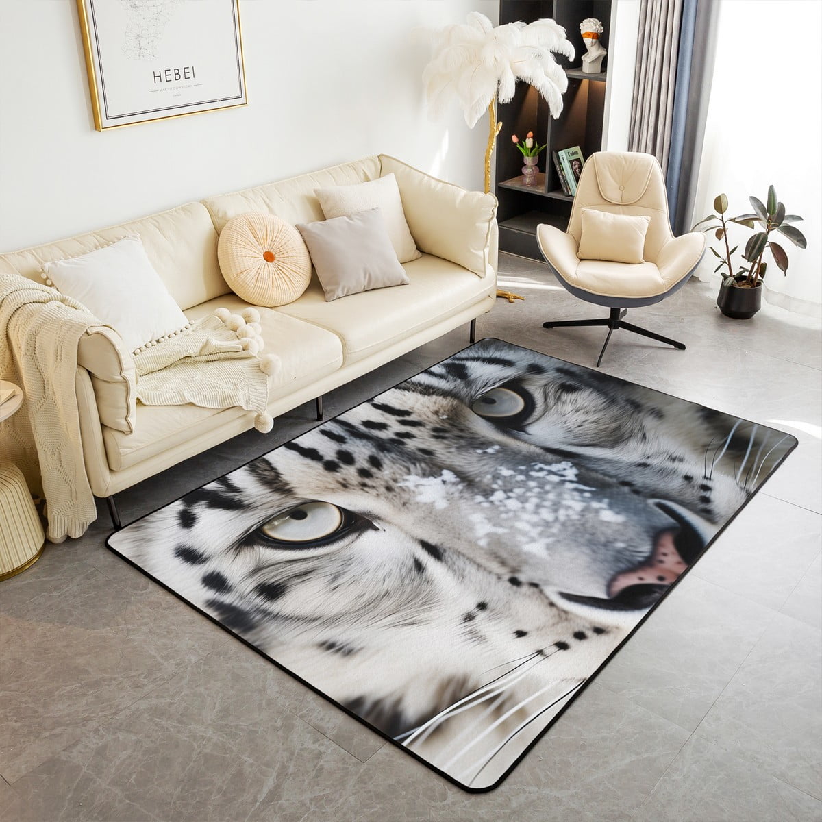 Erosebridal 3D Leopard Indoor Floor Mat,Woodland Leopard Area Rug ...