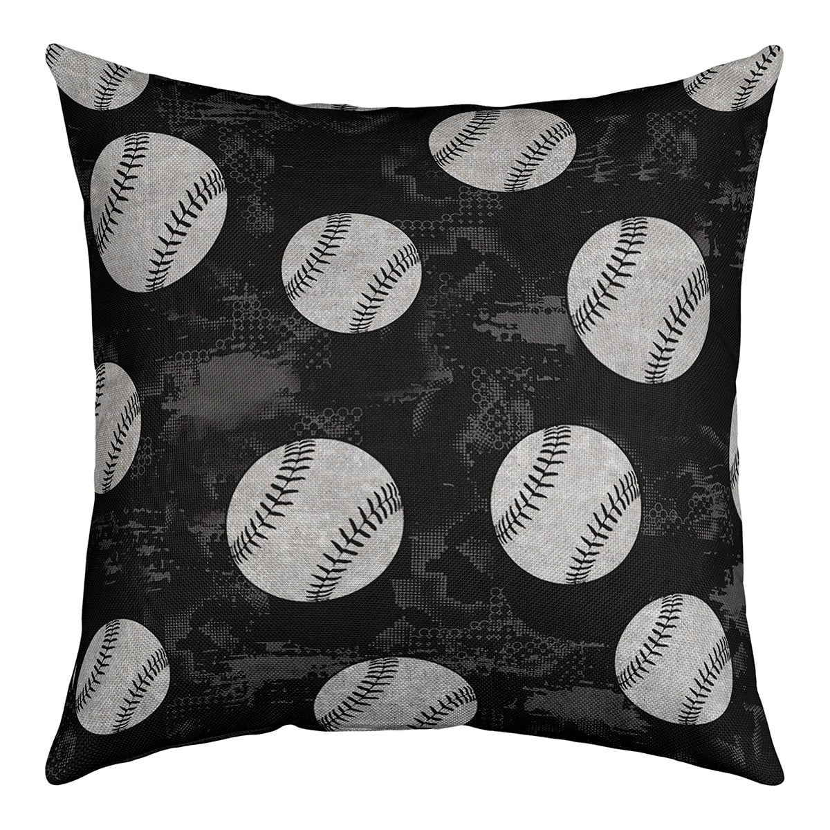 Baseball 20x20 inch Throw Pillow Cover Sports Pillow Cover,Black Grey ...