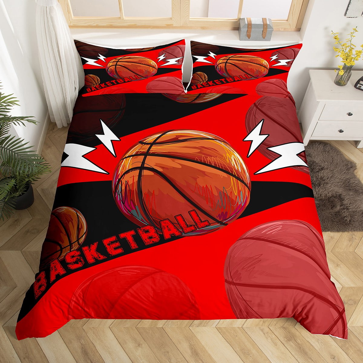 Erosebridal Basketball Duvet Cover Full Size Basketball Bedding Set Bedroom Decor,Sports ...