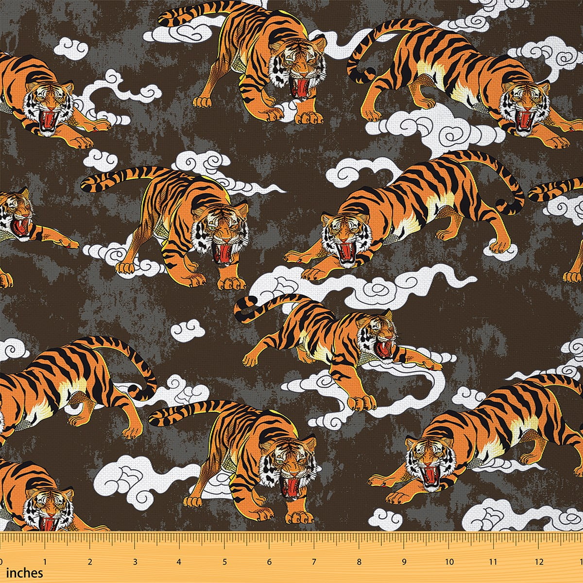 YST Boys Boys Tiger Fabric By The Yard,Animal Upholstery Fabric,White ...