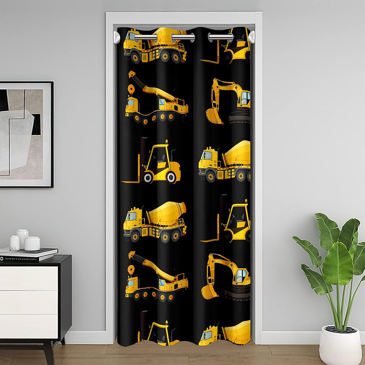 Erosebridal Construction Blackout Curtain 42"W X 80"L,Excavators Door ...