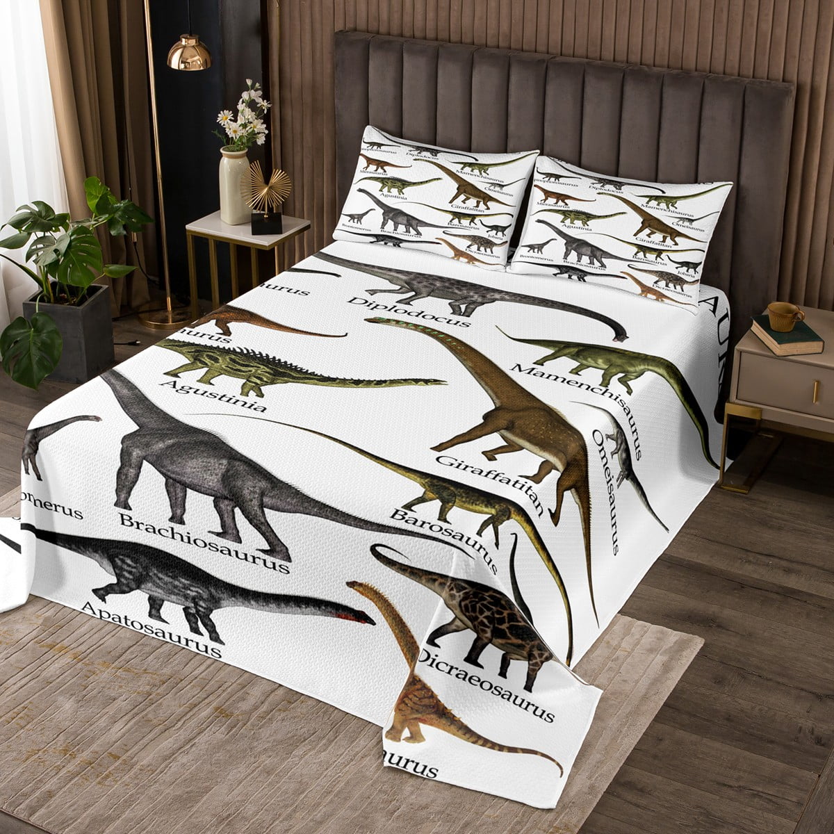 YST Boys Coverlet Set Dinos Quilt Set Twin Size,Set of Ancient Dinosaur ...