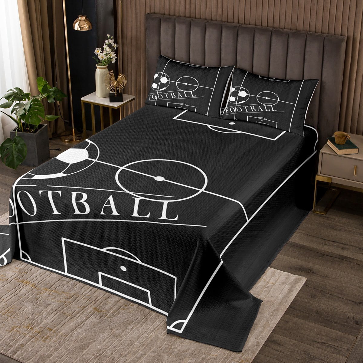 YST Boys Coverlet Twin Size Football Bedding Set, Kids Ball Gaming ...