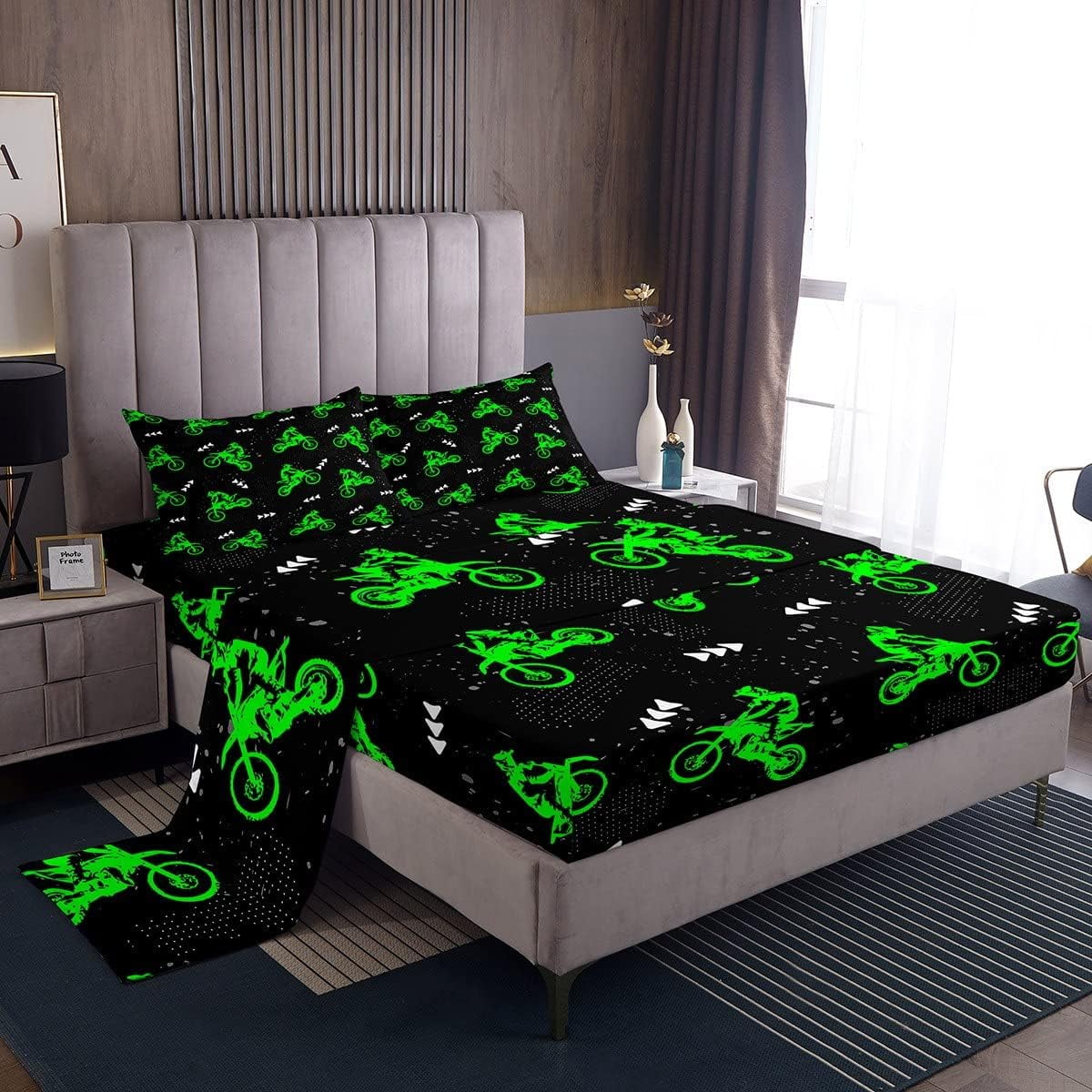 Erosebridal Dirt Bike Bedding Sheets Cool Sports Bed Sheets Motocross ...