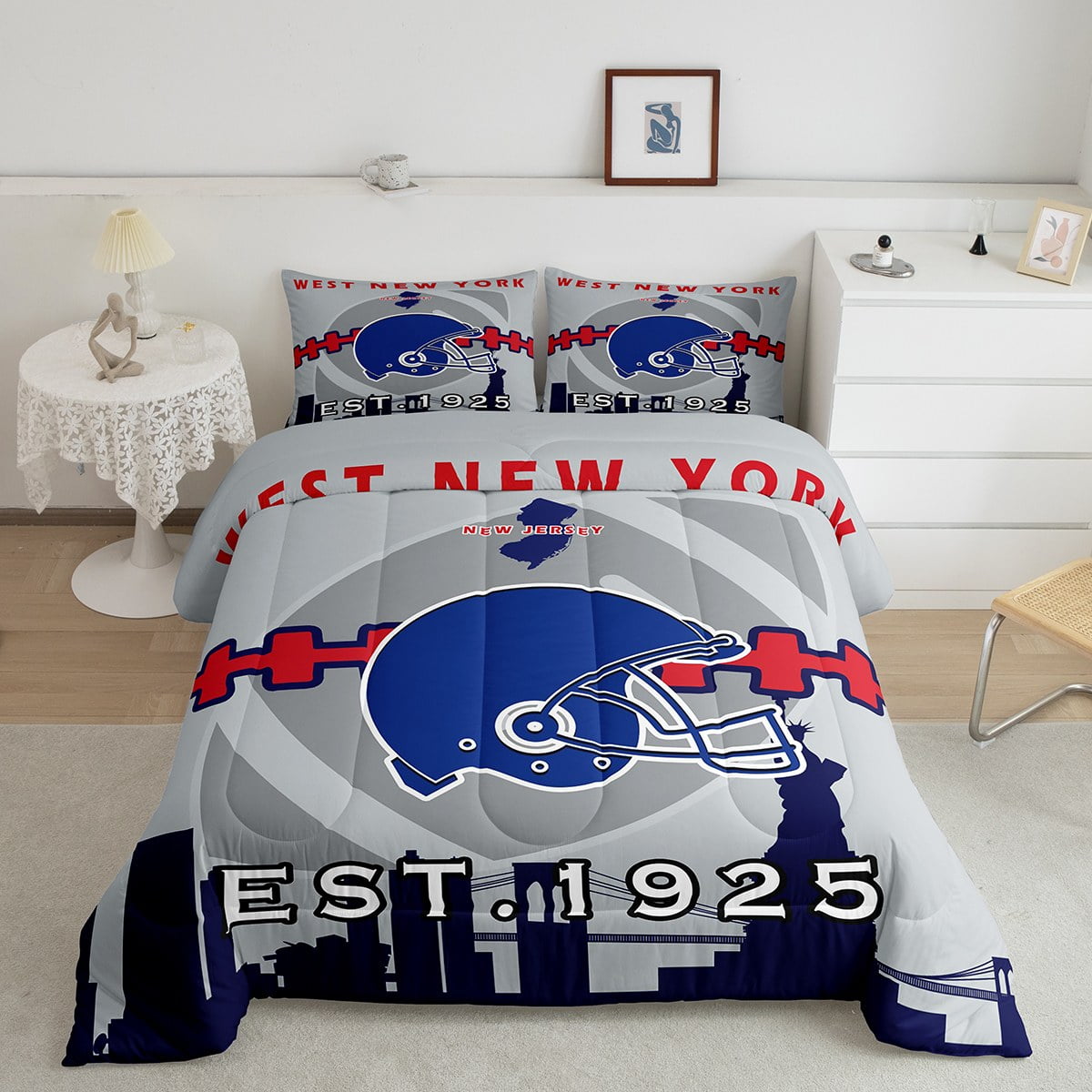 YST Boys Football Comforter for Kids Full,Football Team Bedding Set for ...