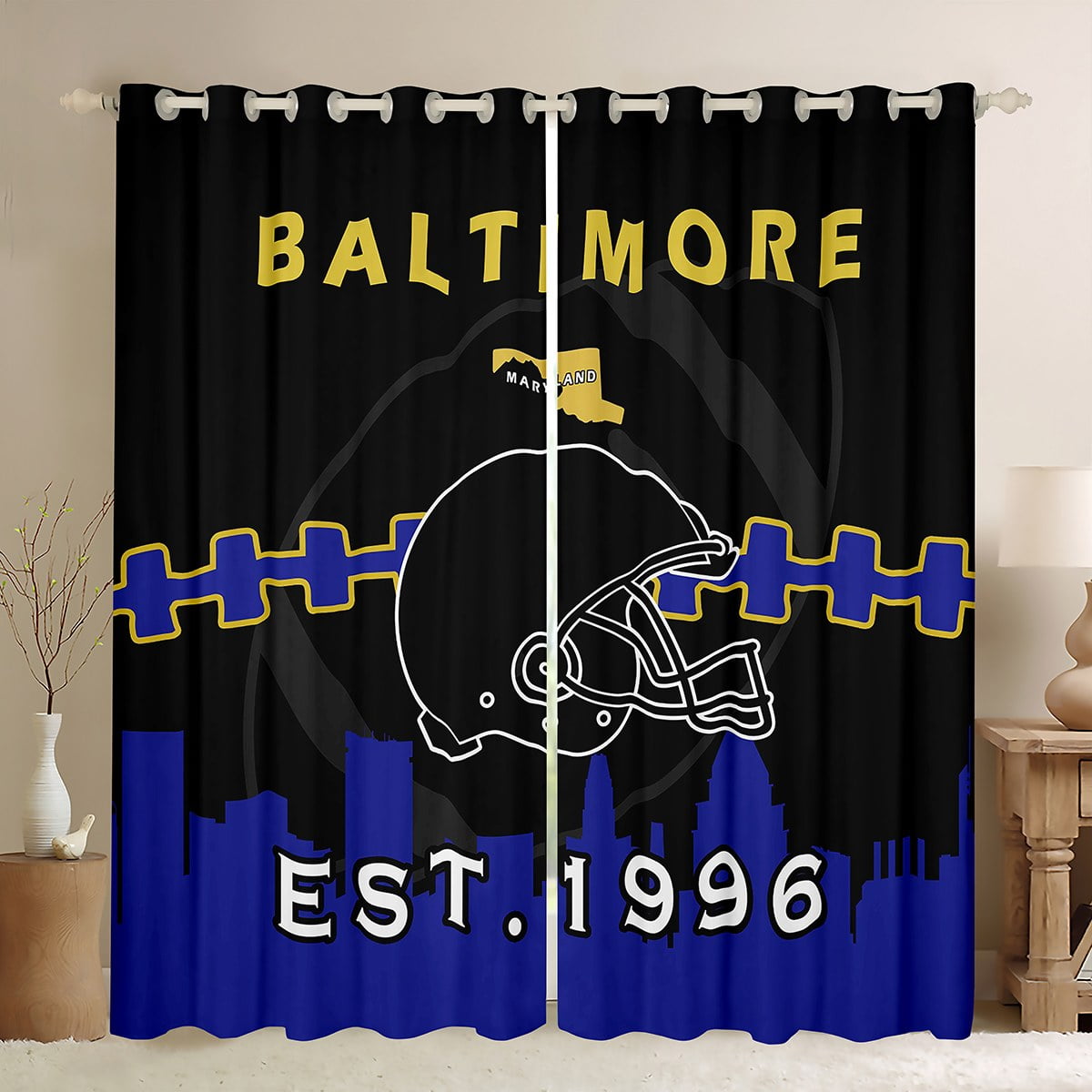 Erosebridal Football Curtains Drapes 42x90 inch,Football Team Curtains ...