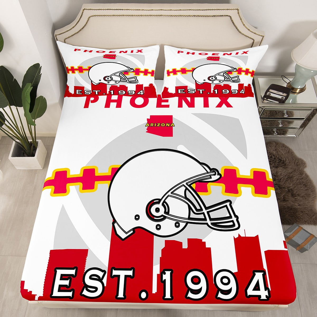 YST Boys Football Fitted Sheet for Kids Full,Football Team Bed Sheets ...