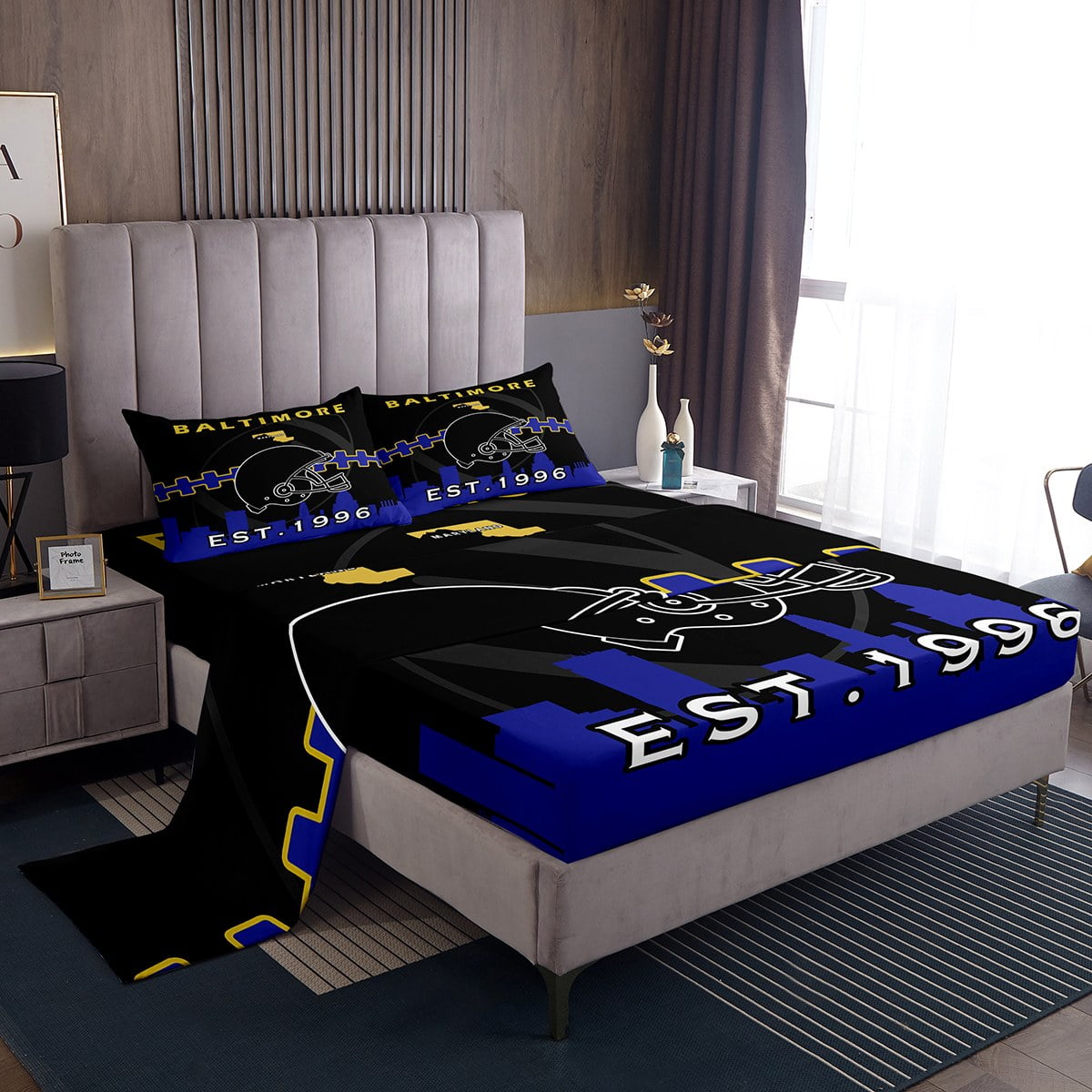 Erosebridal Football Sheet Set Full,Football Team Bed Sheets Set ...
