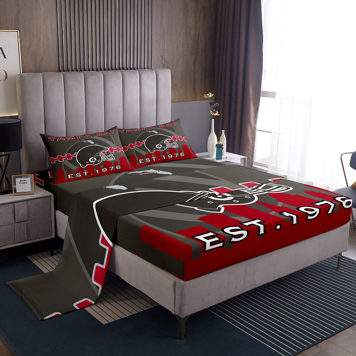 Erosebridal Football Themed Bed Sheets Set Full,Football Fans Sheet Set ...