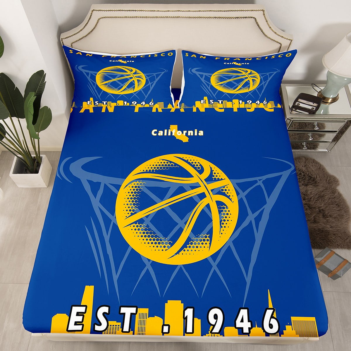 Full Size Bed Sheets,Basketball Fitted Sheet Teens,Basketball Team Gift ...
