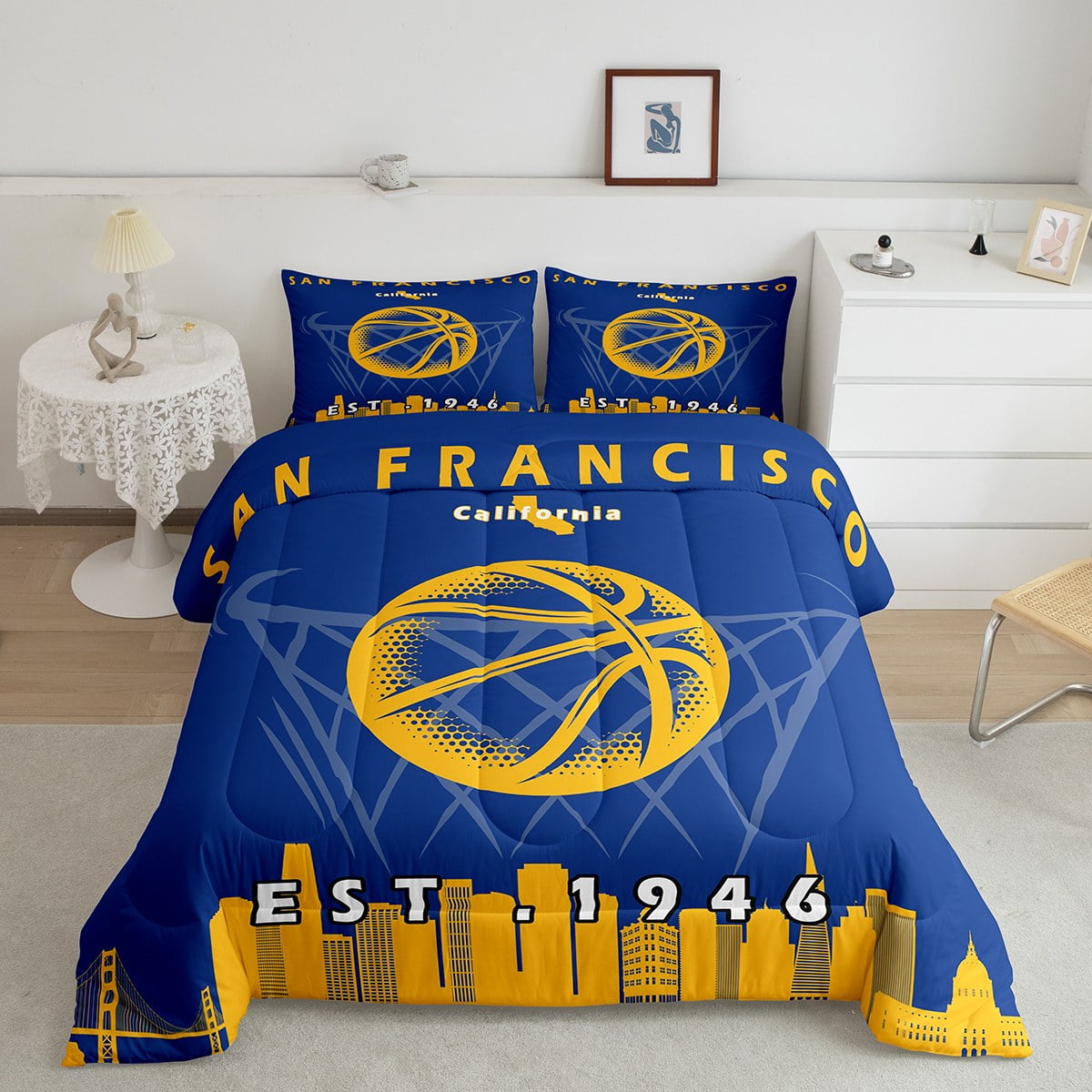 YST Boys Full Size Bedding Set,Basketball Comforter for Kids Teens ...