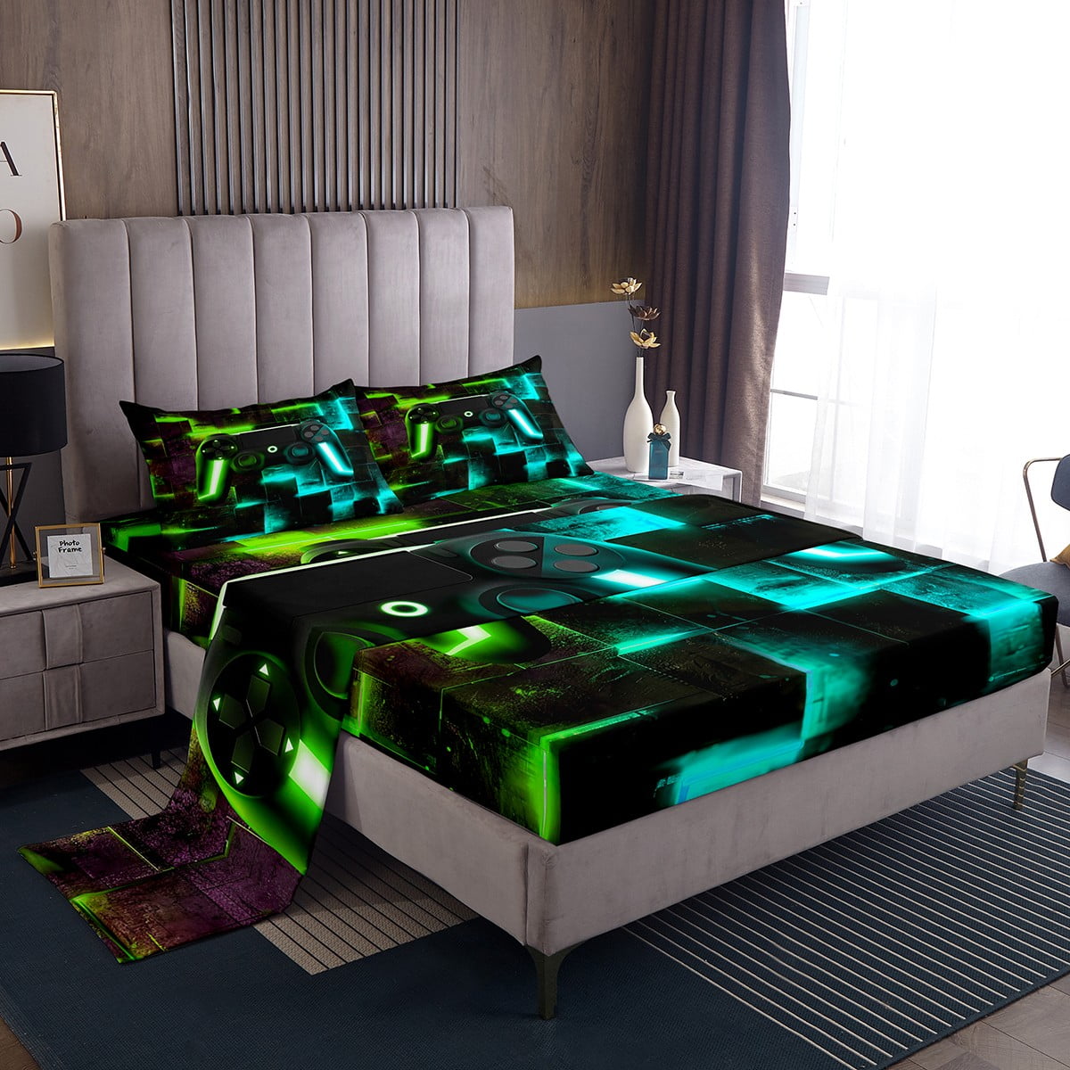 Boys Gamer Bed Sheets Set for Kids Teens Adults Gaming Twin Sheet Set ...