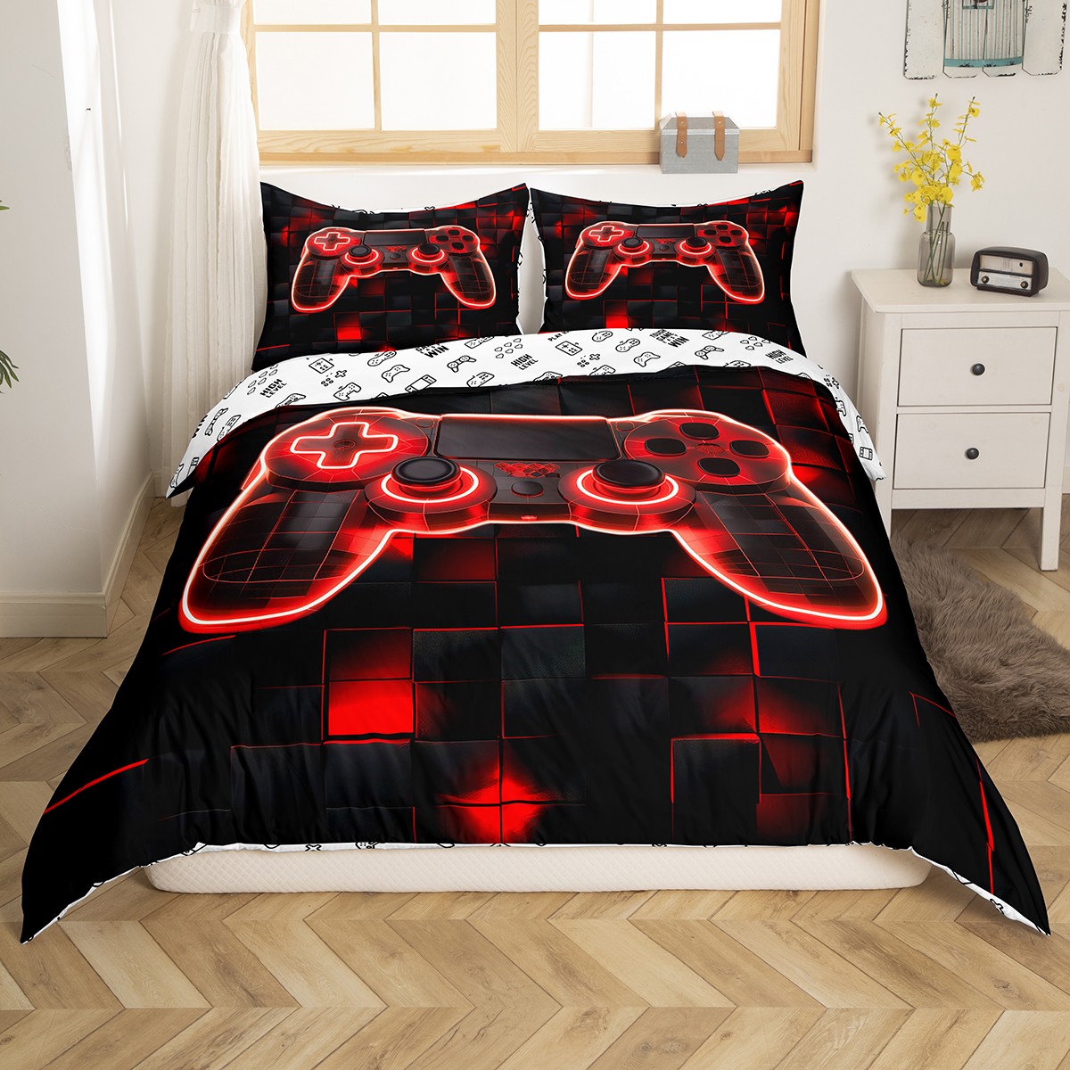 Erosebridal Gamer Duvet Cover Twin Size,Gamepad Bedding Set Young Man ...