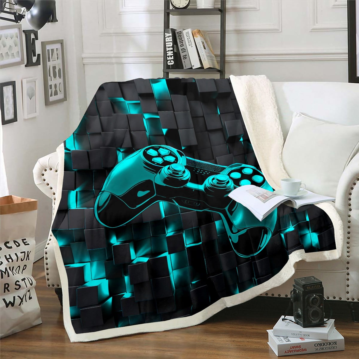 YST Boys Gaming Throw Blanket for Couch for Kids Teens Gamer Fleece ...