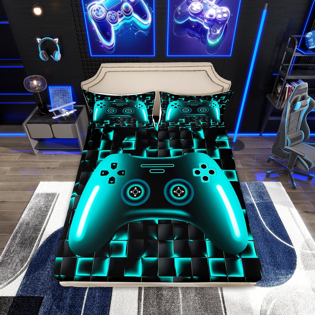 Gaming Twin Sheet Set Gamer Bed Sheets Teen Game Controller Room Decor ...