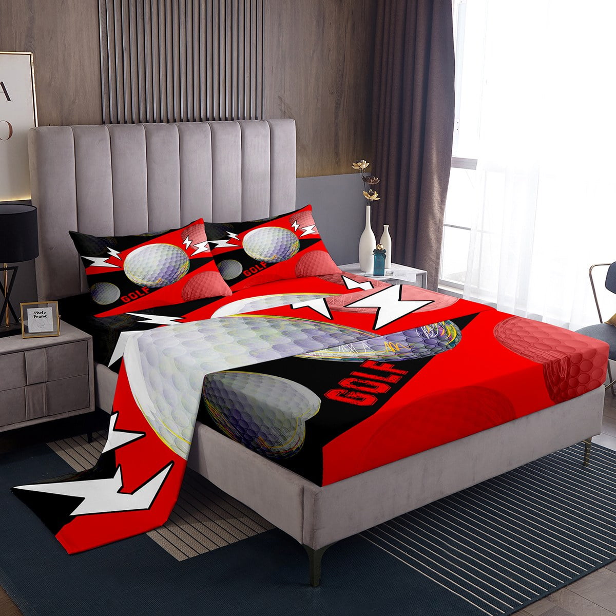 Golf Sheet Set Full Size Golf Bed Sheets Bedroom Decor,Sports Fitted ...