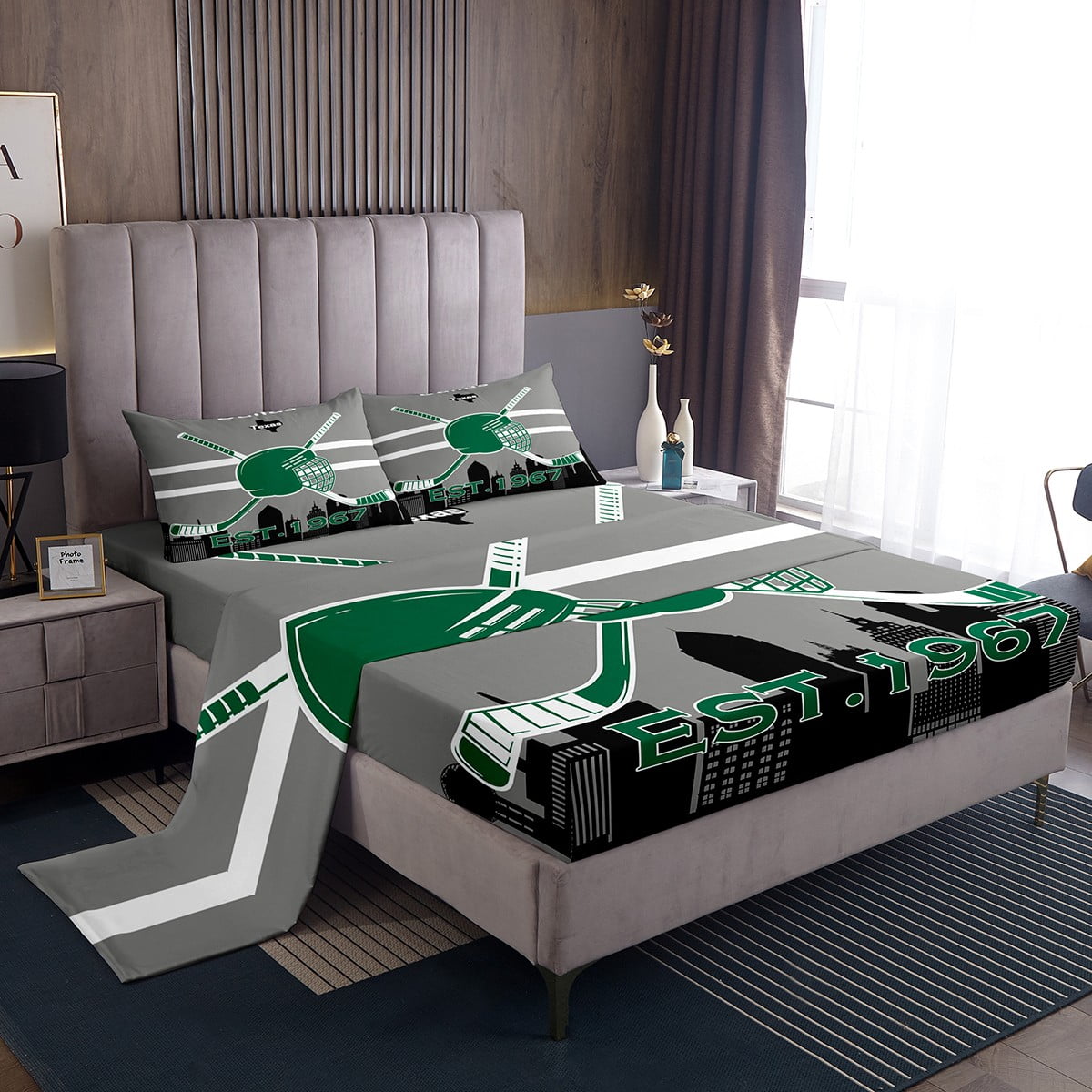 YST Boys Ice Hockey Lovers Bed Sheets Set King,Sports Sheet Set for ...