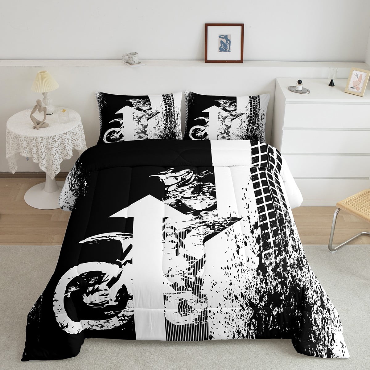 YST Boys Motorbike Comforter Set Extreme Sports Game Full Size Bedding ...