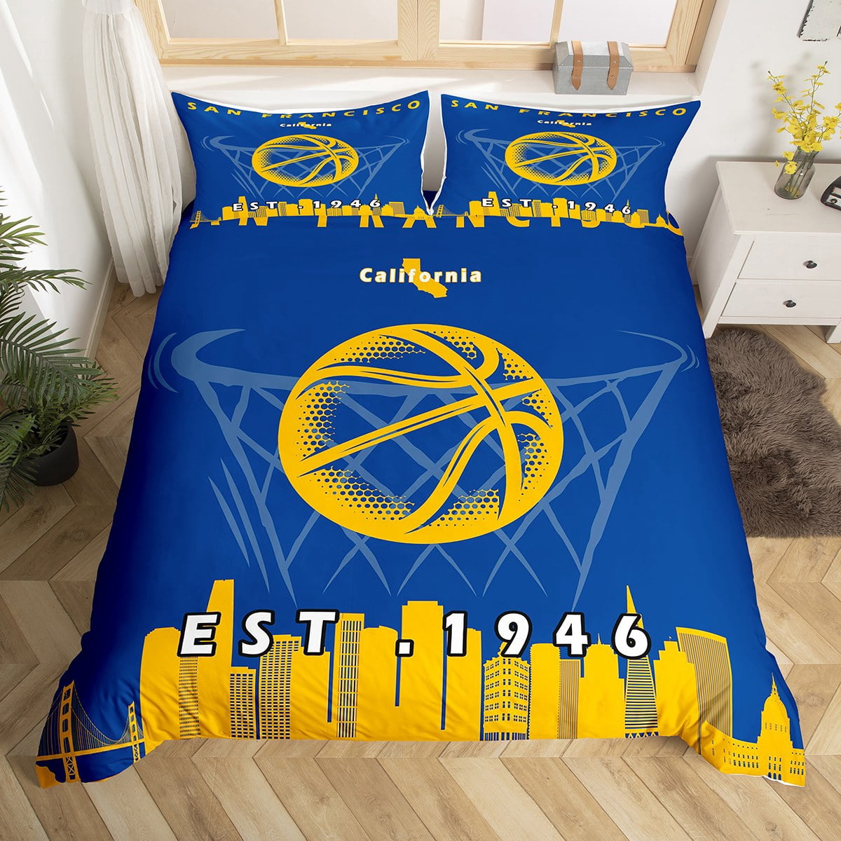 Erosebridal Queen Size Bedding Set,Basketball Duvet Cover Teens ...