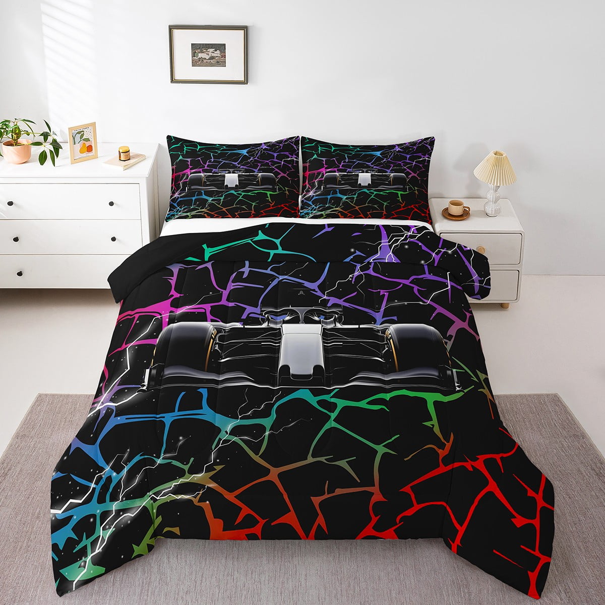 Erosebridal Race Car Bedding Set King Cool Sports Car Comforter Set ...