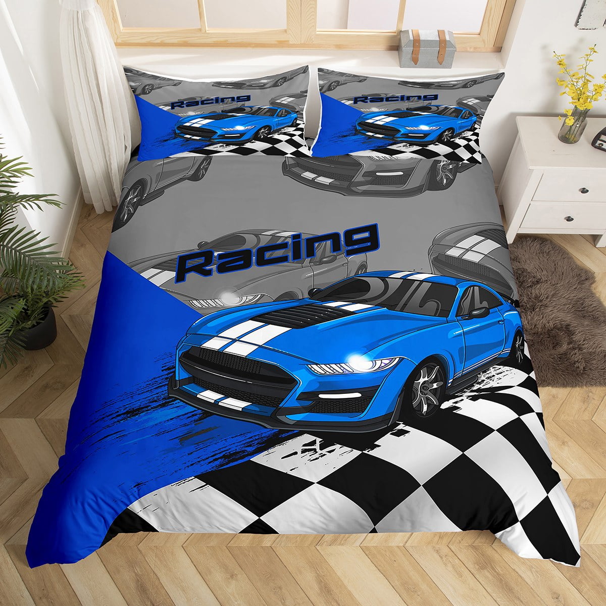 Erosebridal Race Car Duvet Cover Speed Sports Car King Bedding Set ...
