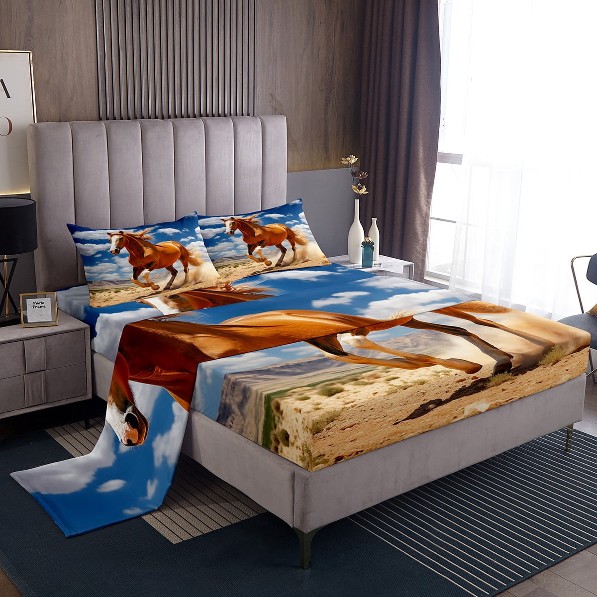 YST Boys Sheet Set Full Size, Wild Desert Sheets 3D Animal Galloping ...