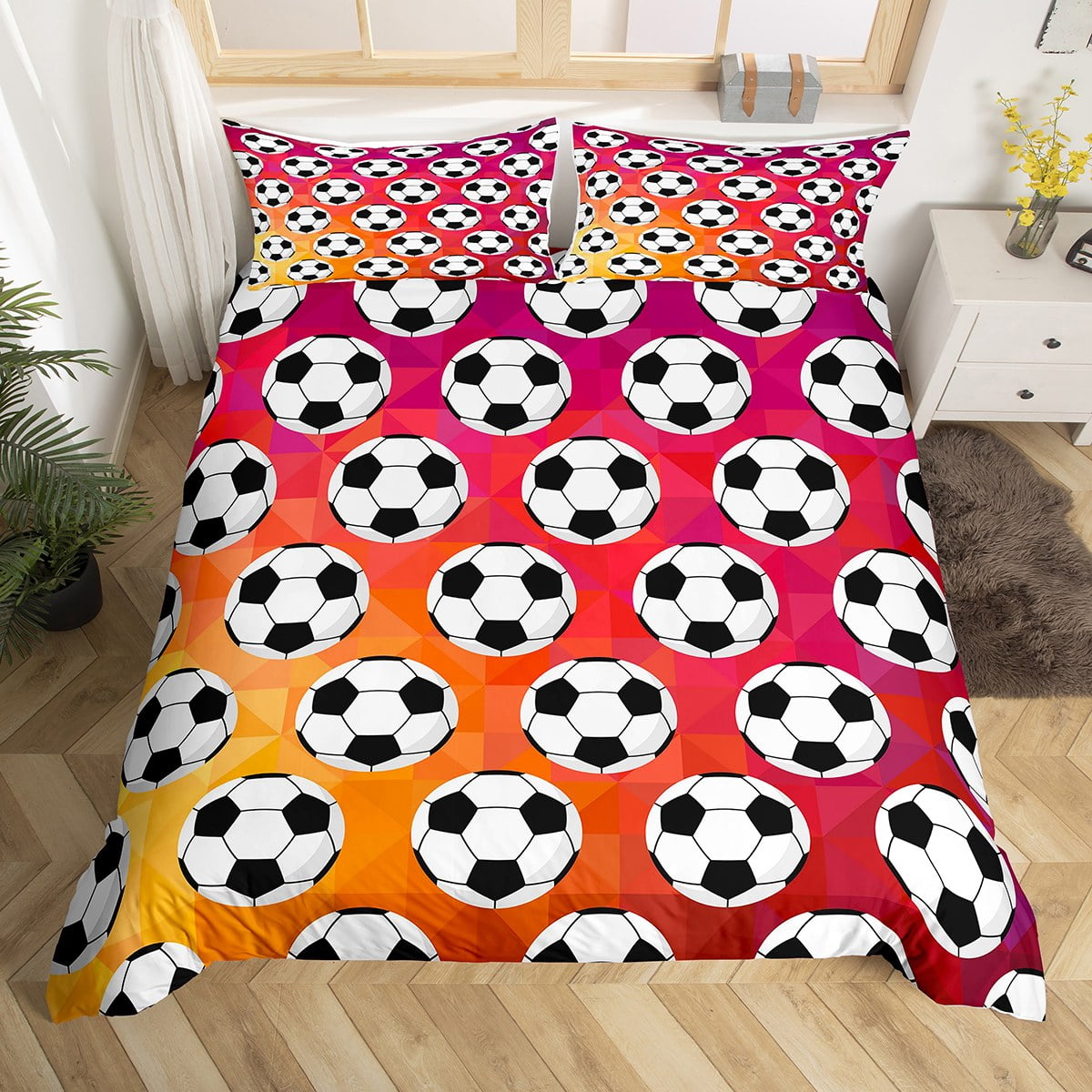 Erosebridal Soccer Comforter Cover Queen Football Duvet Cover,Teen ...