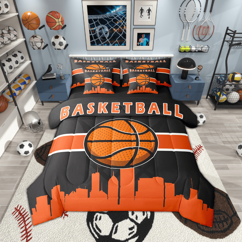 Erosebridal Sport Bedding Twin Size 7-Piece Basketball Comforter Set ...